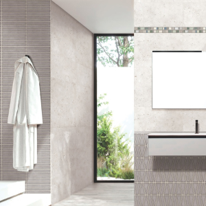 Gemma Linea Stripe Ivory Wall Tile - 30X60cm - Ideal Ceramics