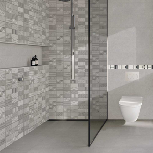 Gemma Cubic White Geometric Wall Tile - 25X75cm - Ideal Ceramics