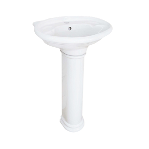 Lecico Atlas White Washbasin & Clifton Pedestal Set - 55cm - Ideal Ceramics