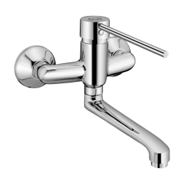 Donald Medical Chrome Wall Type Long Single Lever Sink Mixer - Ideal ...