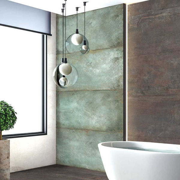 Gemma Rust Geo Luster Green Porcelain Matt Floor Tile - 60X120cm ...