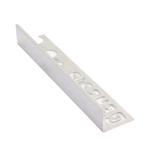 Genesis Aluminium Matt Silver Straight Edge Trim - 12mmX2.5m - Ideal ...