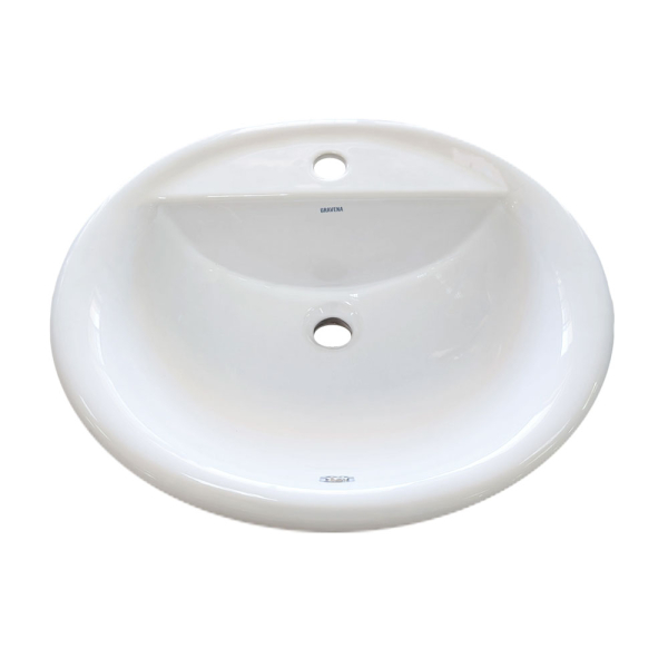 Gravena Diana White Oval Basin - 55.7cm - Ideal Ceramics
