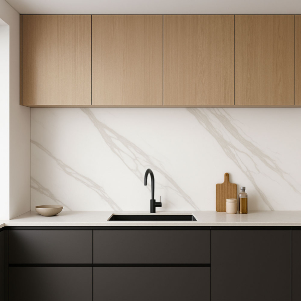Helix White Porcelain Slab - 240X80X1.5cm - Ideal Ceramics