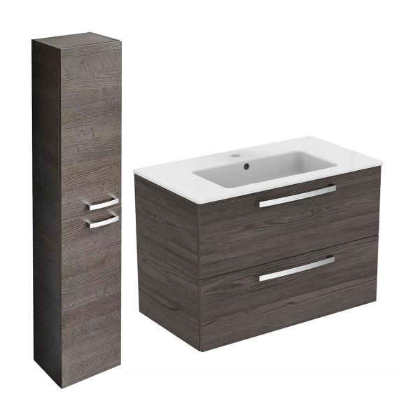 Ideal Standard Tempo Lava Grey Basin & Cabinet Set With Column Unit ...