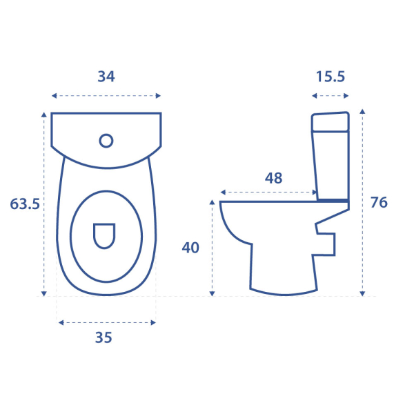 Lecico Logo Lecico White Abbey Close Couple Toilet Set Ideal