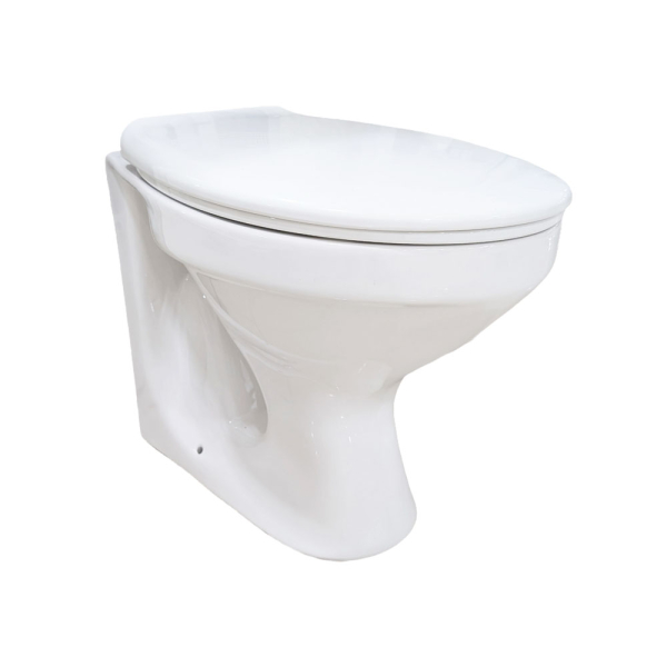 Lecico Atlas Geo White Back To Wall Toilet Pan - Ideal Ceramics