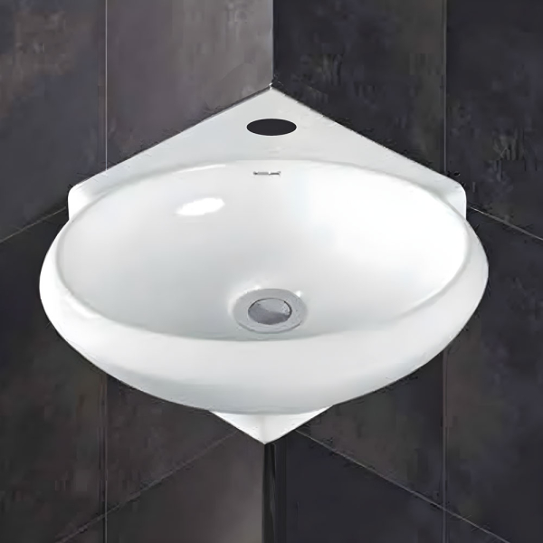 Donald New Corner Wall Hung Washbasin - 35cm - Ideal Ceramics
