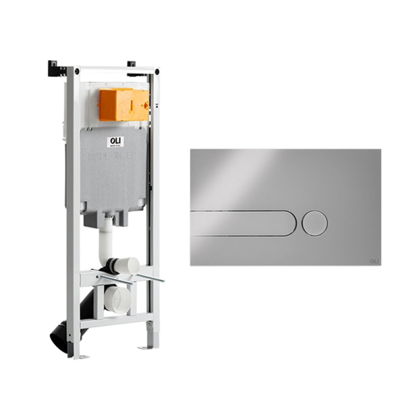 Oli 80 Sanitarblock In Wall Cistern With Chrome Flush Plate - Ideal ...