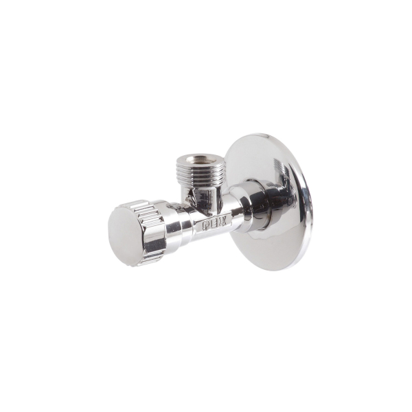 PEX Eurobath Round Chrome Angle Valve & Flange - Ideal Ceramics