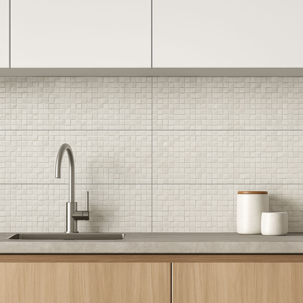 Play Mosaic Ivory Wall Tile - 25X75cm - Ideal Ceramics